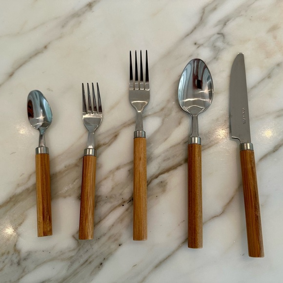 Dining | Wood Handle Cutlery Set Of 1 Place Settings | Poshmark